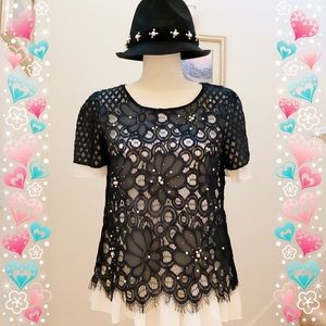 Tops | Brand New Navy And Pink Ribbon Blouse | Poshmark